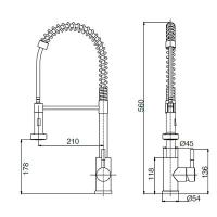 China HOMEKA SUS304 Stainless Steel 360 Degree Kitchen Faucet with PEX Pull Out Hose for Sink for sale