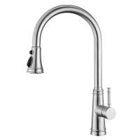 China SUS304 Stainless Steel Pull Down Kitchen Faucet 3 Mode Sprayer 35mm Ceramic Cartridge for sale