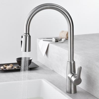 China Touchless Kitchen Sink Faucet with Pull Down Sprayer 18/10 Stainless Steel 35mm Ceramic Cartridge for sale