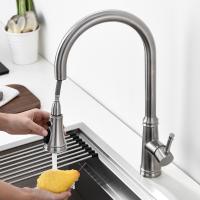 China PEX Hose Deck Mounted Kitchen Taps OEM Pull Out Spray Kitchen Faucet for sale