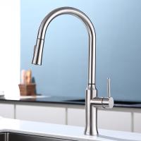 China CUPC Single Handle Gooseneck Kitchen Faucet Extendable Kitchen Tap With Flexible Hose for sale