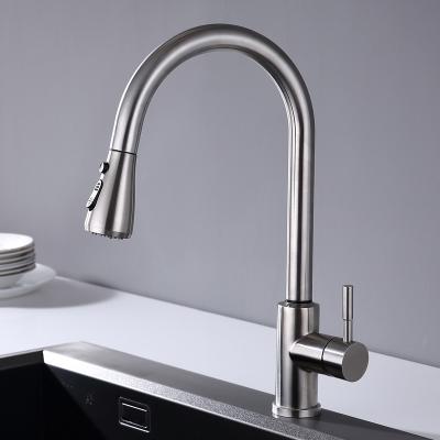China SUS304 Stainless Steel Touch Sensor Kitchen Faucet 35mm Ceramic Cartridge High Arc Pull Down for sale