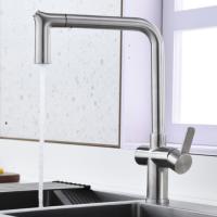China Angled Spout Smart Touch Kitchen Faucet Pull Out Sprayer Mixer CUPC for sale