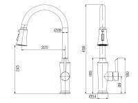 China Wave Sensor Kitchen Faucet Gooseneck Pull Down Mixer DC 4.5-6.5V Brushed Nickel 2073-SS for sale