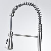 China 360 Degree Swivel Spring Coil Kitchen Faucet 35mm Ceramic Cartridge Brushed Nickel for sale