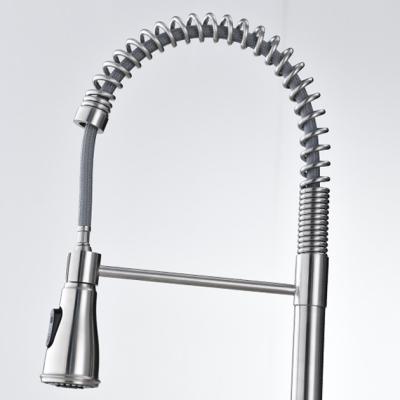 China 360 Degree Swivel Spring Coil Kitchen Faucet 35mm Ceramic Cartridge Brushed Nickel for sale