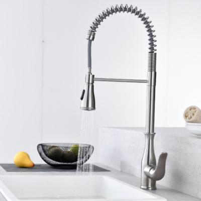 China ODM Single Mount Kitchen Faucet 18/10 Brushed Stainless Steel Faucet with PEX Hose 35mm Ceramic Cartridge for sale