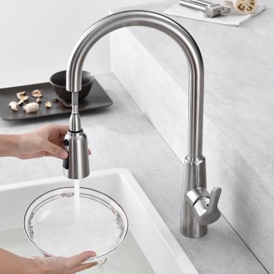 China HOMEKA 2075-SS Infrared Sensor Pull Down Kitchen Faucet with Triple Mode Spray Wand for sale