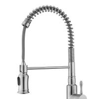 China SUS304 18/10 Stainless Steel Brushed Nickel Pull Down Kitchen Faucet 35mm Ceramic Cartridge for sale