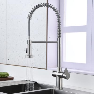 China SUS304 Stainless Steel Single Lever Pull Out Kitchen Faucet for sale