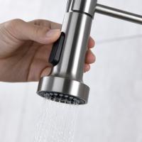 China 18/10 Stainless Steel Pulldown Kitchen Faucet Deck Mounted with Flexible Spout 2001X for sale