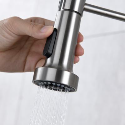 China 18/10 Stainless Steel Pulldown Kitchen Faucet Deck Mounted with Flexible Spout 2001X for sale