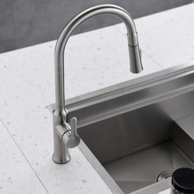 China Wave Sensor Deck Mounted Kitchen Faucet 18/10 Stainless Steel High Arch Gooseneck Spout 2039-SS for sale