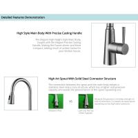 China 360 Degree Swiveling Spout Retractable Kitchen Faucet SUS304 Stainless Steel Pull Down Tap for sale