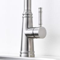 China 18/10 Stainless Steel Brushed Nickel Kitchen Faucet 360 Degree Swiveling Spout Pull Down Sprayer for sale
