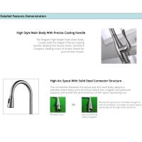 China SUS304 Stainless Steel Flexible Spout Kitchen Tap Single Lever Brushed Nickel 35mm Ceramic Cartridge for sale