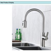 China DC4.5-6.5V Brushed Nickel Gooseneck Kitchen Faucet With Pull Out Sprayer for sale