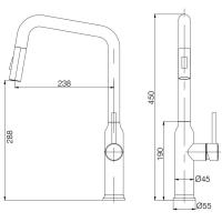 China Aerated Stream Flow High Arc Kitchen Faucet Brushed Nickel Pull Out Tap HOMEKA for sale