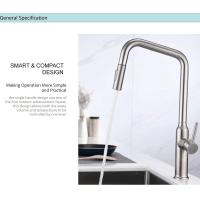 China Infrared Sensor Kitchen Basin Taps Brushed Nickel SUS304 Stainless Steel for sale