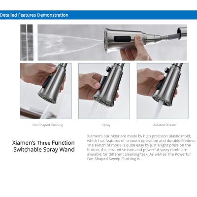 China Touch Control Pull Down Kitchen Faucet 18/10 Stainless Steel Brushed Nickel 2073-TT for sale