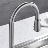 China HOMEKA 3 Mode Pull Down Kitchen Faucet Brushed Nickel 35mm Ceramic Cartridge for sale