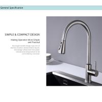 China 360 Degree Rotating Kitchen Faucet with Pull Down Sprayer SUS304 Stainless Steel 35mm Ceramic Cartridge for sale