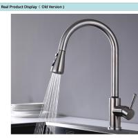 China 18/10 Stainless Steel Pull Down Kitchen Faucet with Swivel Ball Joint 35mm Ceramic Cartridge for sale