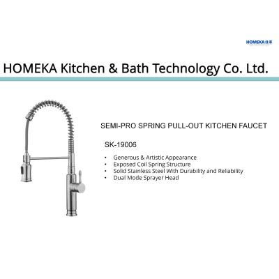 China SUS304 18/10 Stainless Steel Brushed Nickel Pull Down Kitchen Faucet 35mm Ceramic Cartridge for sale