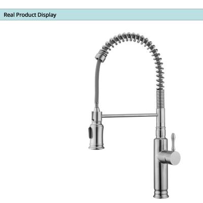 China DC4.5-6.5V Motion Activated Sink Faucet Retractable Brushed Nickel Kitchen Mixer Tap 19006-SS for sale