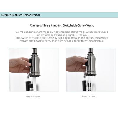 China Single Lever Deck Mount Kitchen Sink Faucet Retractable Hose DC4.5V-6.5V for sale