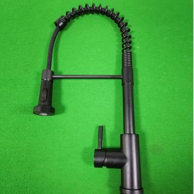 China Matte Black Exposed Coil Kitchen Faucet 18/10 Stainless Steel 35mm Ceramic Cartridge for sale