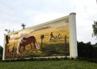 China Double Pillar Outdoor LED Advertising Screen P8 Full Color 1920Hz IP65 960x960mm for sale