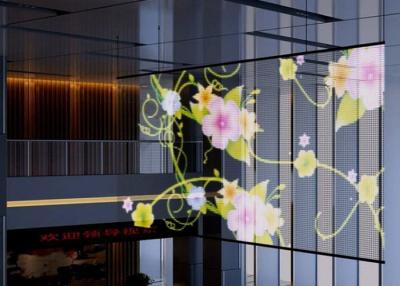 China 3500cd Transparent Glass LED Display Video Wall 256 Level Brightness IP30 for sale