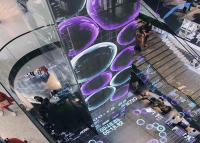 China Wall Mounted Transparent Glass LED Display Indoor 256x128 Dots for sale