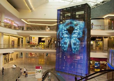 China Commercial Building Transparent LED Display Panel P3.91 1920Hz Video Curtains 1000x500mm for sale