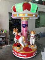 China Attractive 3 Seats Mini Fairground Rides Small Carousel Merry Go Round For Shopping Mall for sale