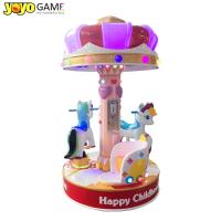 China Attractive 3 Seats Mini Fairground Rides Small Carousel Merry Go Round For Shopping Mall for sale