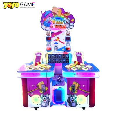 China 2 Player Children's Whack Mole Game Interactive Hitting Hammer Arcade Machine Star Hit Coin Operated Game Kids Game English for sale