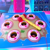China 2 Player Children's Whack Mole Game Interactive Hitting Hammer Arcade Machine Star Hit Coin Operated Game Kids Game English for sale