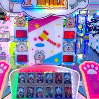 China 2 Player Children's Whack Mole Game Interactive Hitting Hammer Arcade Machine Star Hit Coin Operated Game Kids Game English for sale