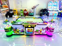 China Colorful Battle Arcade Game Machine | Coin Operated Multiplayer Hammer Hit Arcade Game for sale