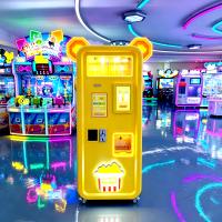 China Bear Child Automatic Popcorn Vending Machine | Coin & QR Code Self Service Popcorn Maker, Cute Cartoon Yellow Design, Unattended Operation for sale