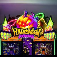 China Halloween Pumpkin Bowling Coin Operated Arcade Game Metal Lottery Ticket Redemption Machine for sale