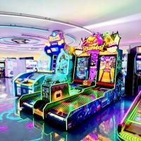 China Halloween Pumpkin Bowling Coin Operated Arcade Game Metal Lottery Ticket Redemption Machine for sale