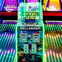 China Halloween Pumpkin Bowling Coin Operated Arcade Game Metal Lottery Ticket Redemption Machine for sale