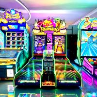 China Halloween Pumpkin Bowling Coin Operated Arcade Game Metal Lottery Ticket Redemption Machine for sale