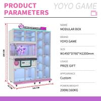 China Modular Prize Box Claw Catcher Machine Neon Light Mobile Wheel Gift Vending Arcade Game Machine for Amusement Park for sale