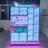 China Modular Prize Box Claw Catcher Machine Neon Light Mobile Wheel Gift Vending Arcade Game Machine for Amusement Park for sale