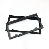 China Four Hole Carbon Fiber License Plate Bracket Cover Car Licence Plate Frame for sale