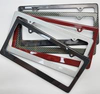 China Blue Carbon Fiber License Plate Frame Carbon Fibre Car Plate Holder For USA Canada Cars for sale